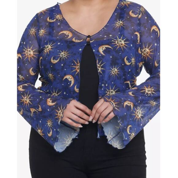 Hot Topic | Tops | Cosmic Aura Hot Topic Xl Witchy Mesh Blue Yellow Sun ...